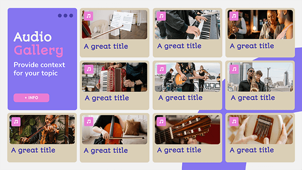 Galerie audio | Modèles Genially